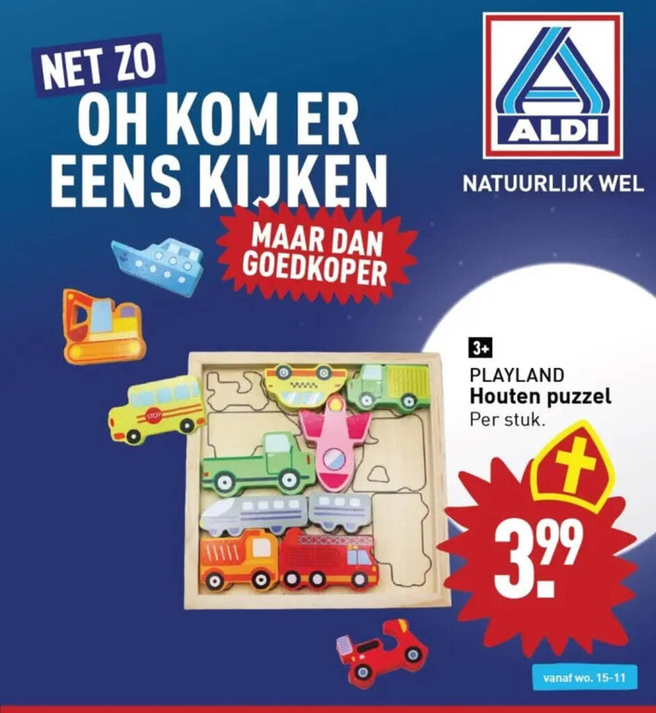 PLAYLAND Houten puzzel aanbieding bij ALDI