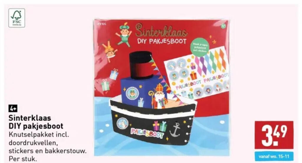 Sinterklaas DIY pakjesboot aanbieding bij ALDI