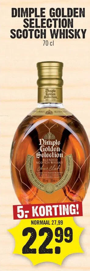 Dimple golden selection scotch whisky aanbieding bij Dirk
