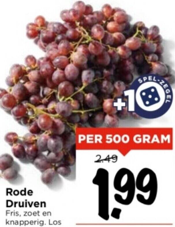 Rode Druiven 500g aanbieding bij Vomar Voordeelmarkt