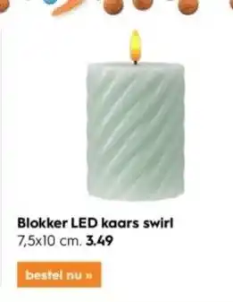 Blokker led kaars swirl aanbieding bij Blokker
