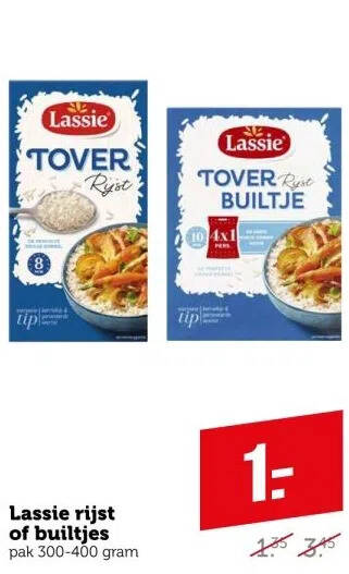 Lassie rijst of builtjes aanbieding bij Coop