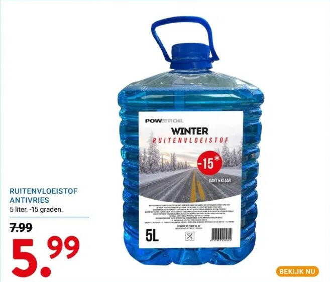RUITENVLOEISTOF ANTIVRIES 5 liter. aanbieding bij Kluswijs