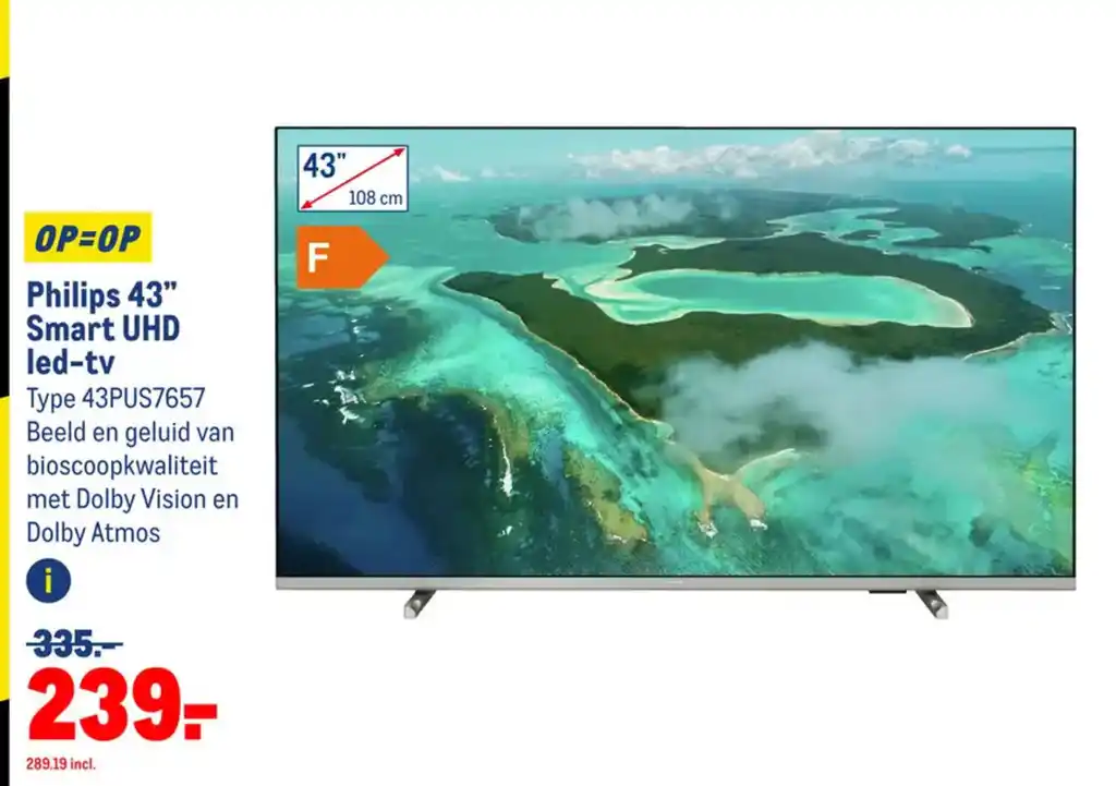 OP=OP Philips 43" Smart UHD led-tv aanbieding bij Makro