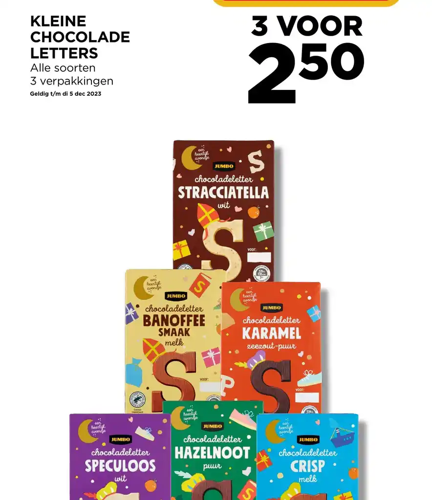 KLEINE CHOCOLADE LETTERS aanbieding bij Jumbo
