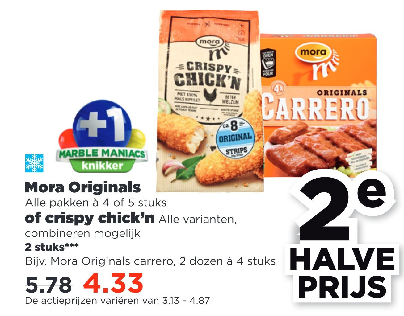 Mora Originals of crispy chick'n aanbieding bij PLUS
