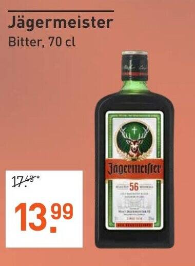 Jägermeister Bitter, 70 cl aanbieding bij Albert Heijn