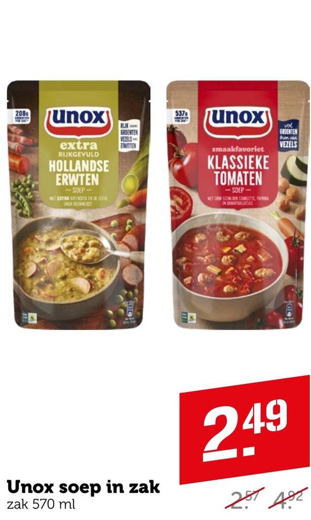 Unox soep in zak 570ml aanbieding bij Coop