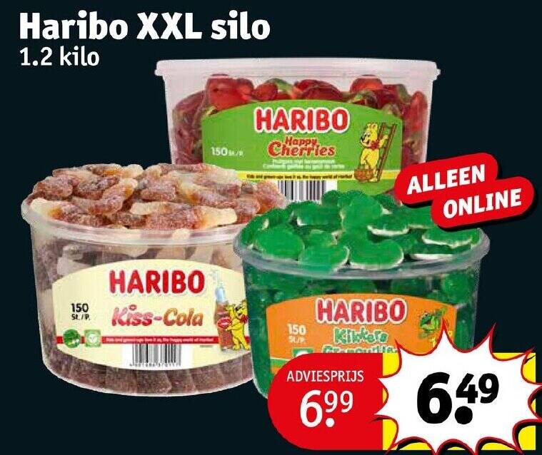 Haribo XXL silo 1.2 kilo 1/2 kilo aanbieding bij Kruidvat