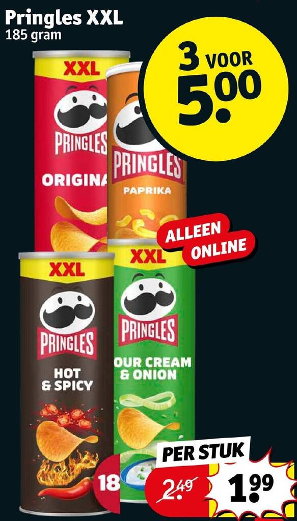 Pringles XXL 185 gram aanbieding bij Kruidvat
