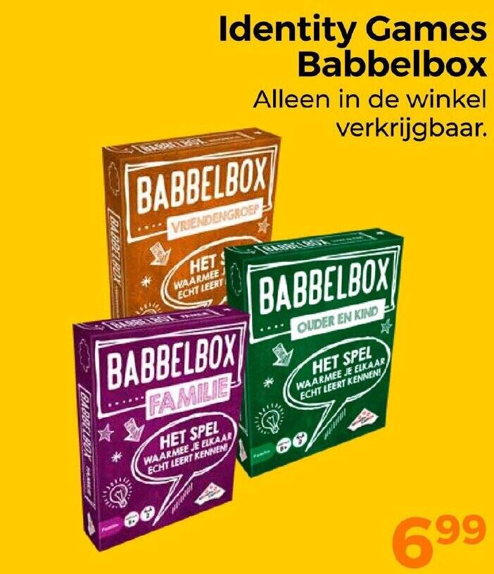 Identity Games Babbelbox aanbieding bij Trekpleister