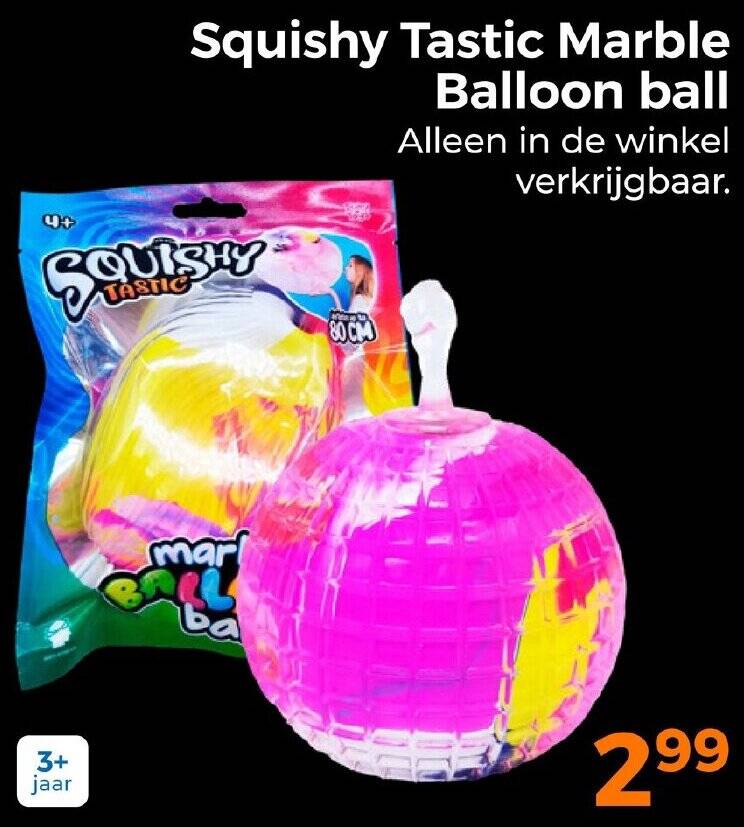 Squishy Tastic Marble Balloon ball aanbieding bij Trekpleister