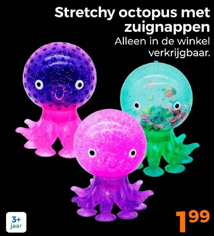 Stretchy octopus met zuignappen aanbieding bij Trekpleister