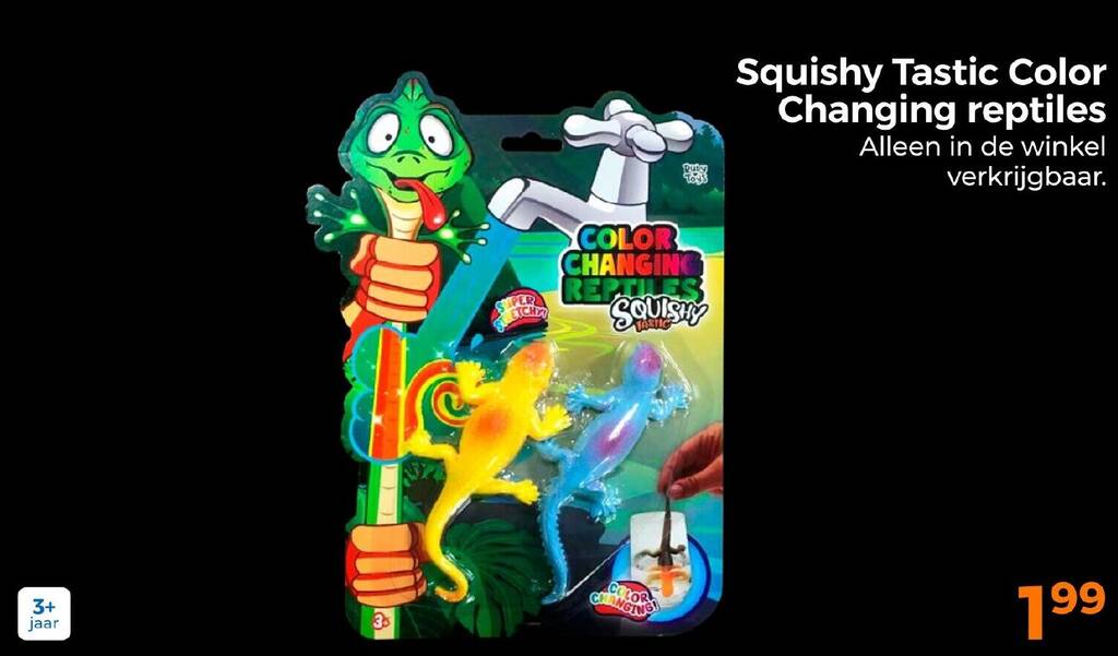 Squishy Tastic Color Changing reptiles aanbieding bij Trekpleister
