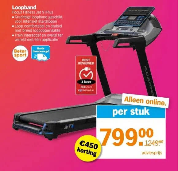 Loopband Focus Fitness Jet 9 IPlus aanbieding bij Albert Heijn