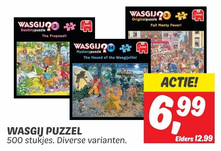 WASGIJ PUZZEL 500 stukjes. aanbieding bij Dekamarkt
