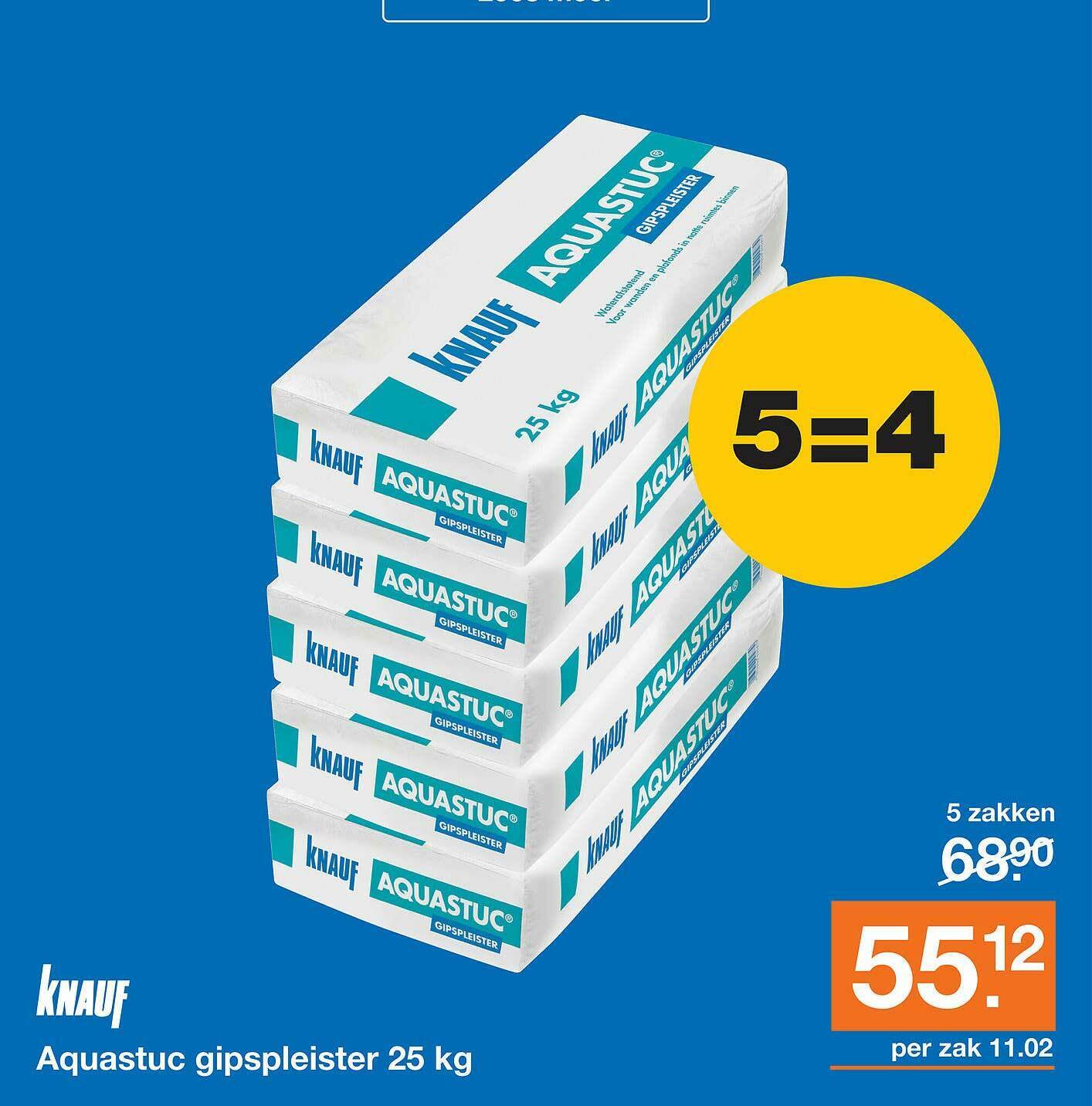 Knauf Aquastuc Gipspleister 25 Kg aanbieding bij BOUWMAAT