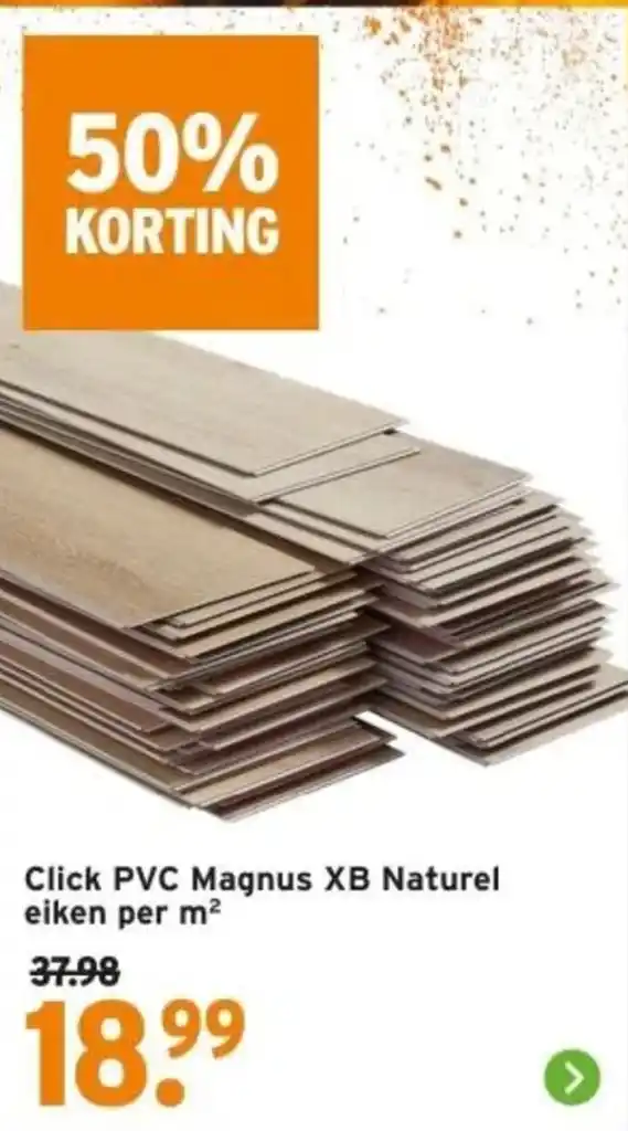 Click PVC Magnus XB Naturel eiken per m aanbieding bij GAMMA