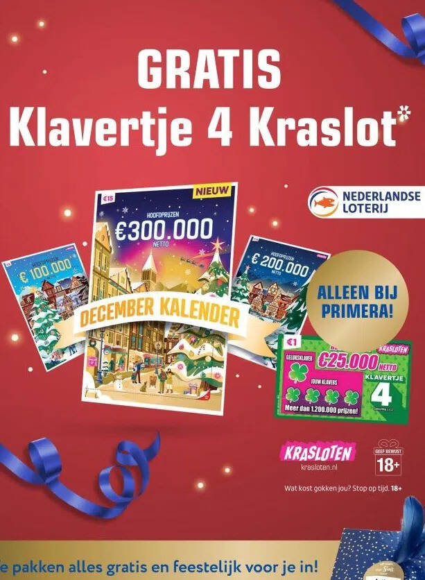 Gratis klavertje 4 kraslot* aanbieding bij Primera