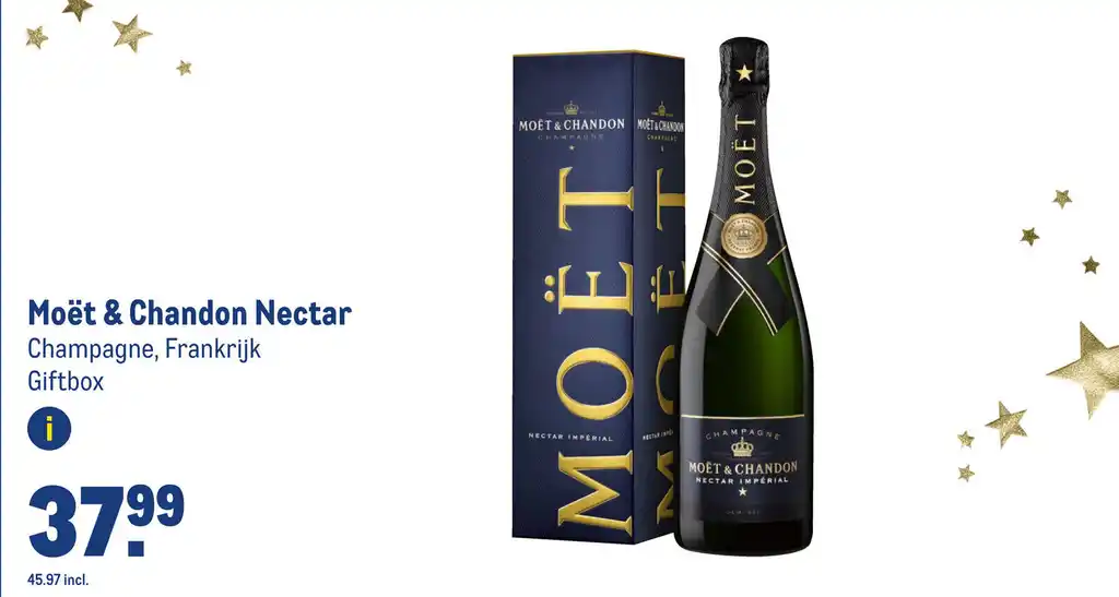 Moët & Chandon Nectar Champagne, Frankrijk Giftbox aanbieding bij Makro