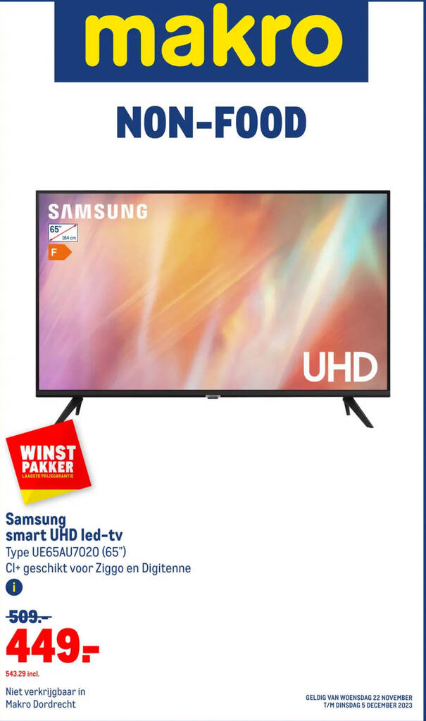 Samsung smart UHD led-tv aanbieding bij Makro