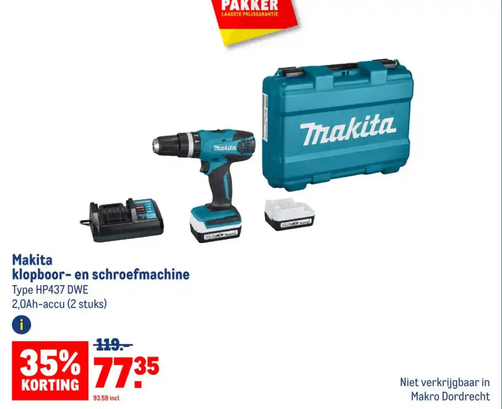 Makita klopboor- en schroefmachine aanbieding bij Makro