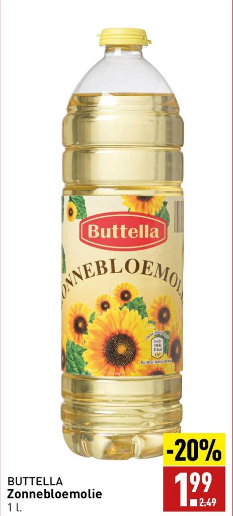 BUTTELLA Zonnebloemolie aanbieding bij ALDI
