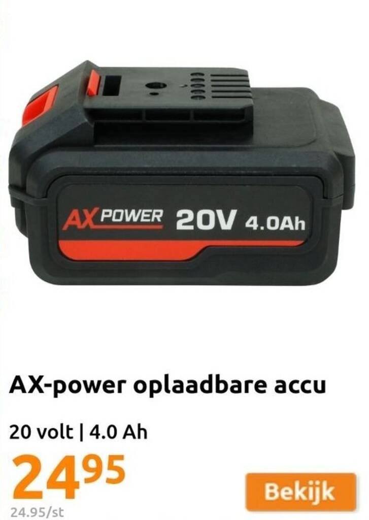 AX-power oplaadbare accu aanbieding bij Action