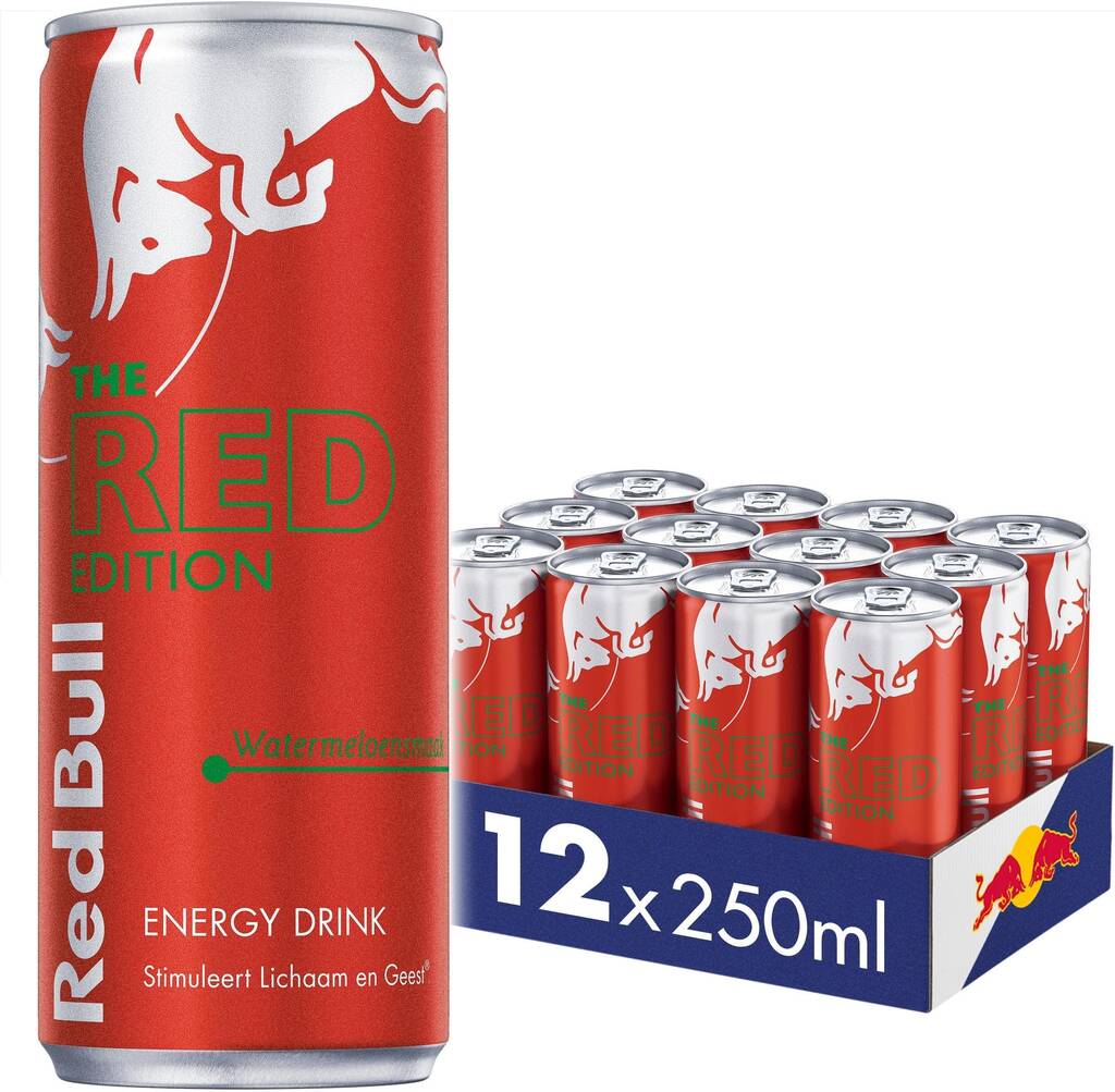 Red bull energy drink red edition, watermeloen, 12-pack - 12 x 250ml i ...