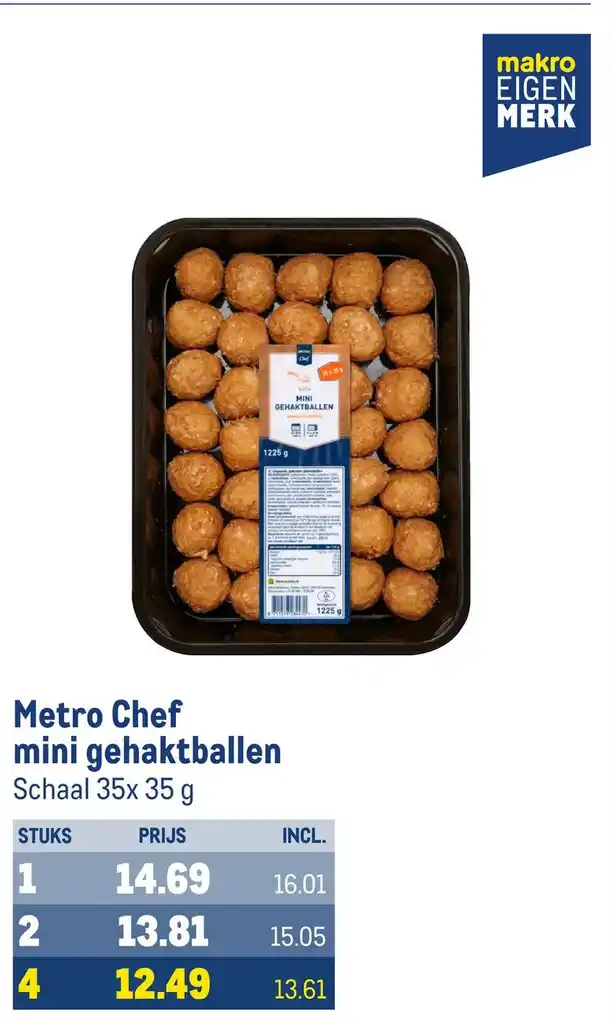 Metro chef mini gehaktballen aanbieding bij Makro