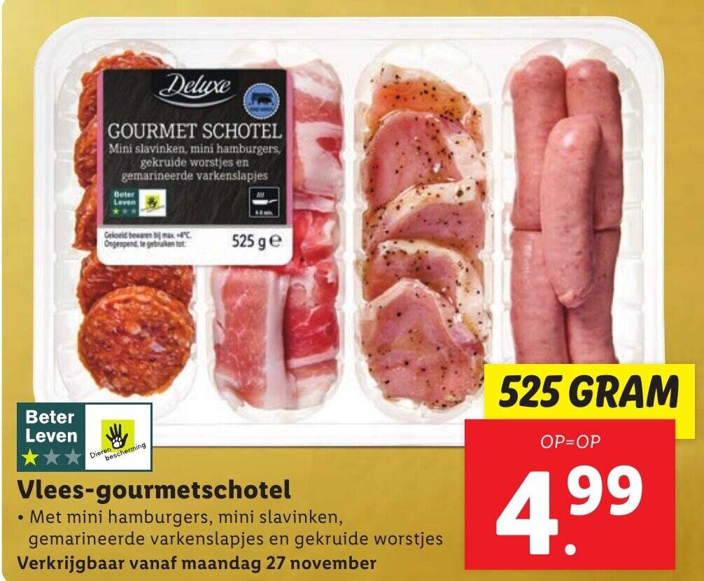 Vlees-gourmetschotel 525g aanbieding bij Lidl