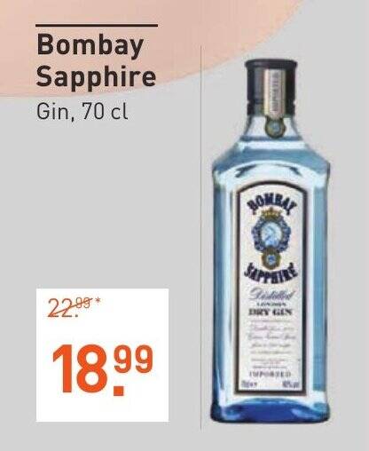 Bombay Sapphire Gin, 70 cl aanbieding bij Albert Heijn