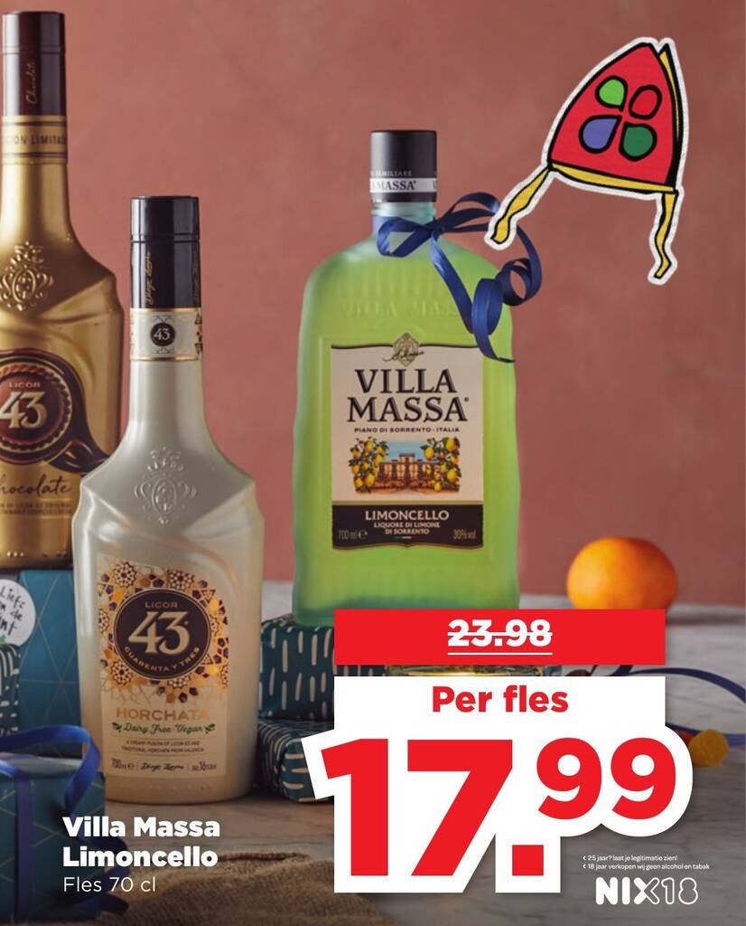 Villa Massa Limoncello Fles 70 cl aanbieding bij PLUS