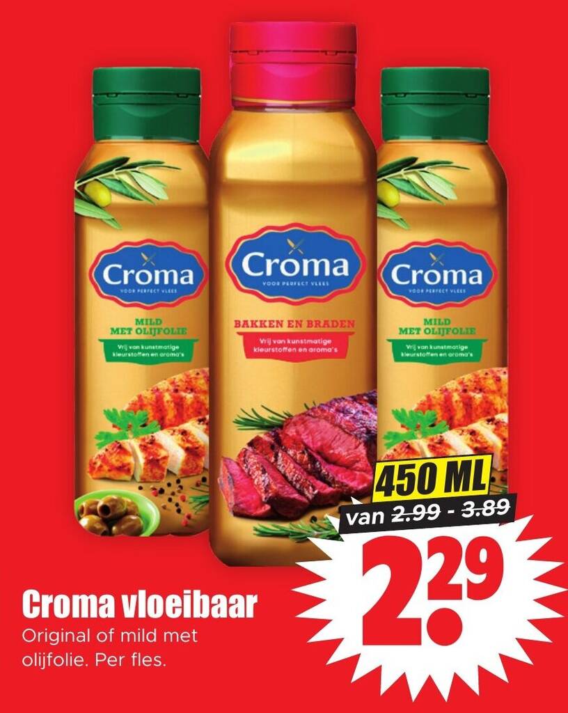 Croma vloeibaar 450 ml aanbieding bij Dirk