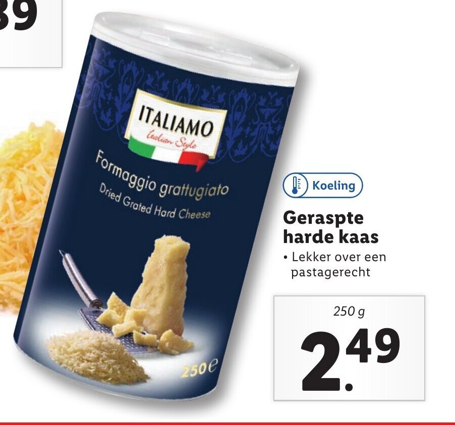 Geraspte harde kaas 250g aanbieding bij Lidl