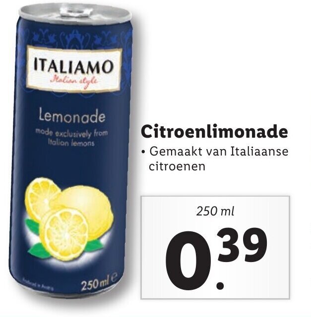Citroenlimonade 250ml aanbieding bij Lidl