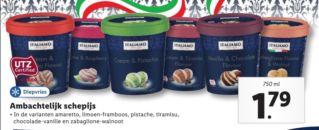 Ambachtelijk schepijs 750ml aanbieding bij Lidl