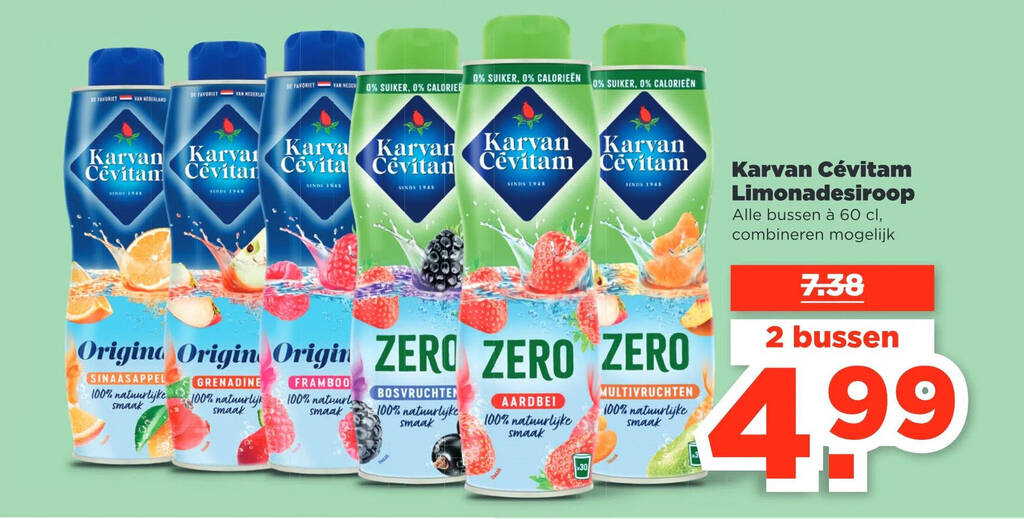 Karvan Cevitam Limonadesiroop aanbieding bij PLUS