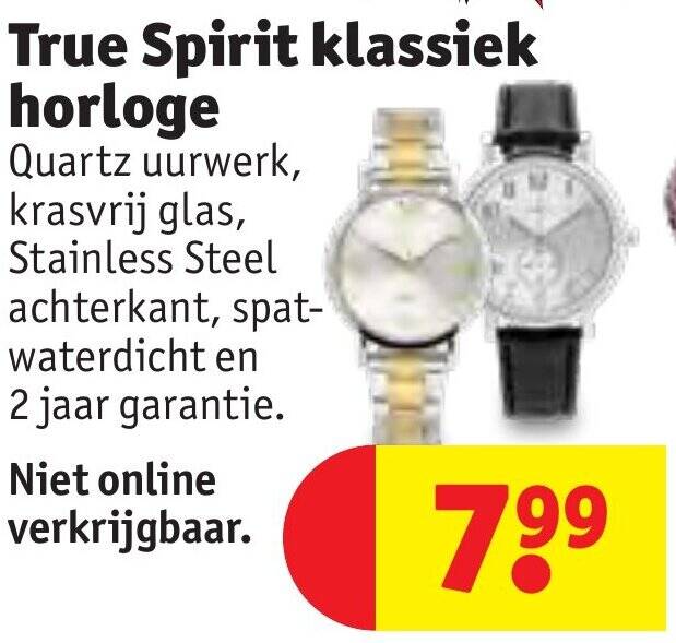 True Spirit klassiek horloge aanbieding bij Kruidvat