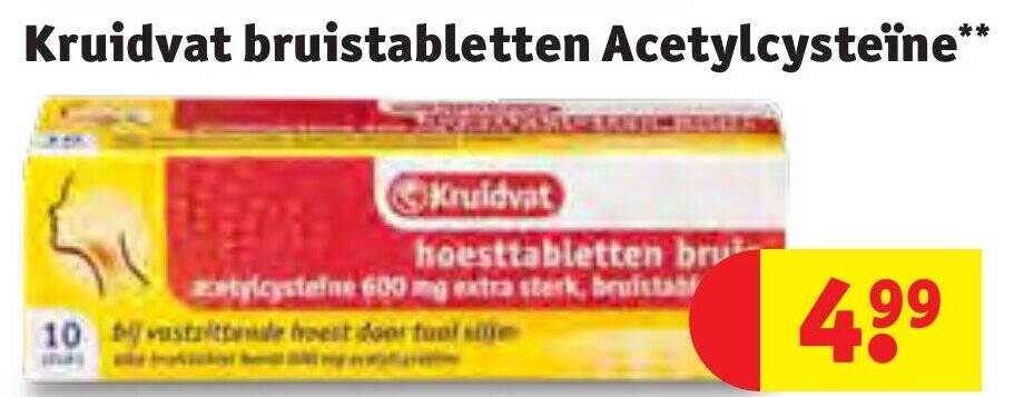 Kruidvat bruistabletten Acetylcysteïne aanbieding bij Kruidvat