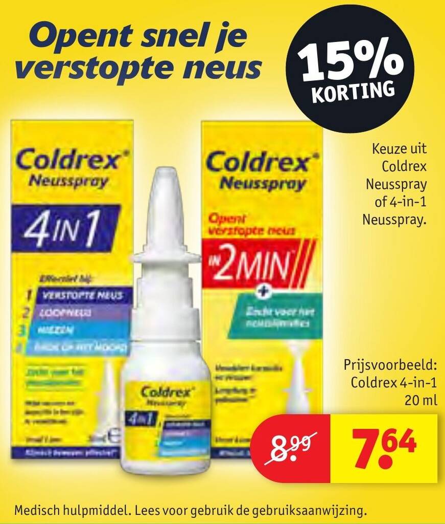 Coldrex Neusspray Coldrex 4-in-1 20 ml aanbieding bij Kruidvat