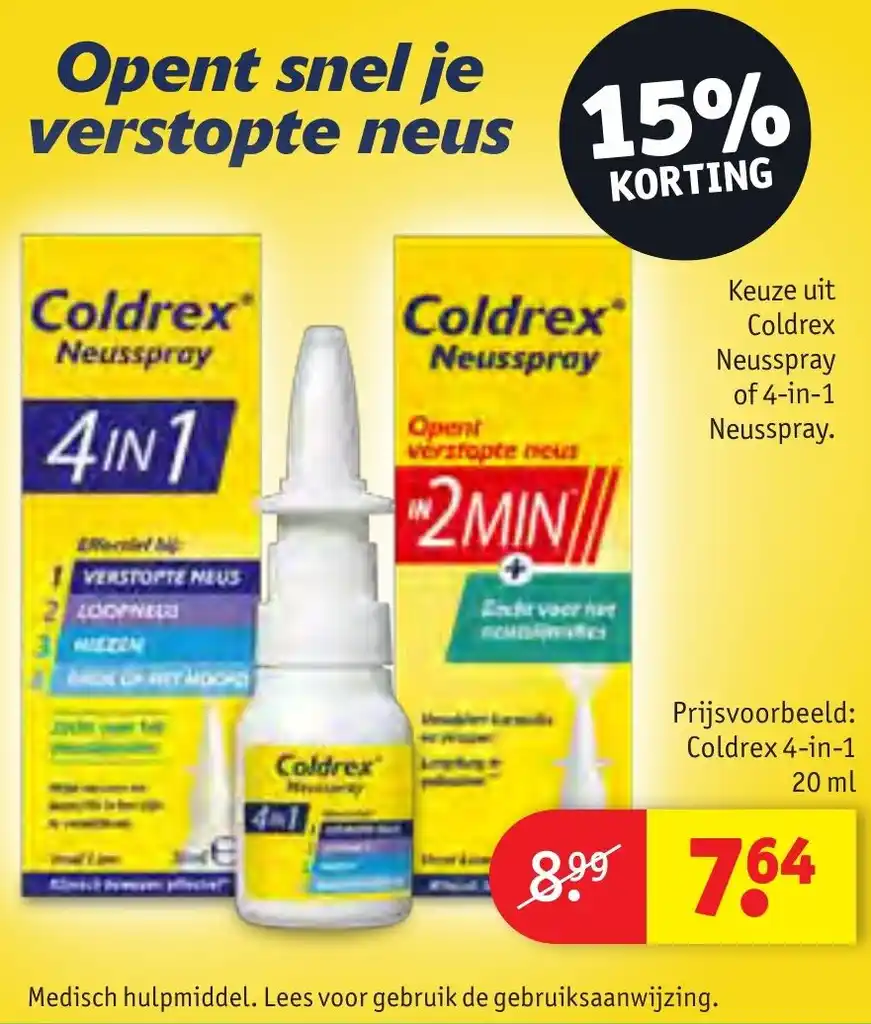 Coldrex Neusspray Coldrex 4-in-1 20 ml aanbieding bij Kruidvat