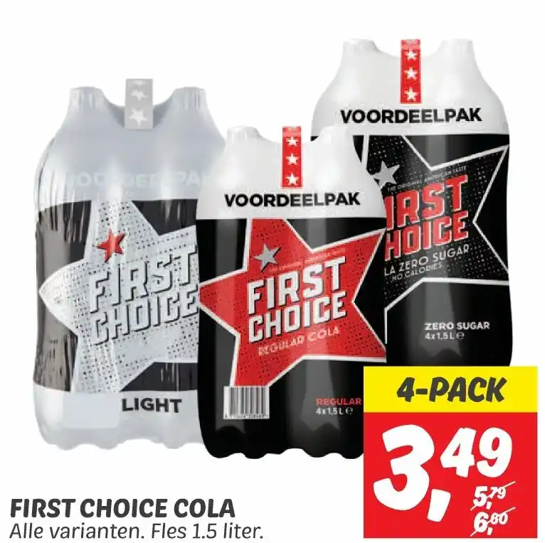 FIRST CHOICE COLA Alle varianten. Fles 1.5 liter. aanbieding bij Dekamarkt