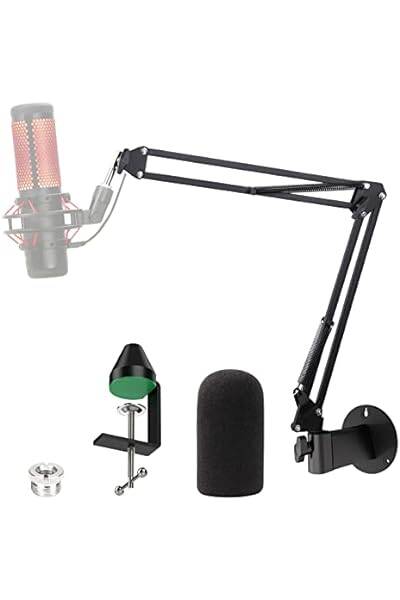 Youshares wandmontage quadcast boom arm stand met microfoon cover ...