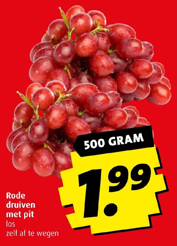Rode druiven met pit 500g aanbieding bij Boni