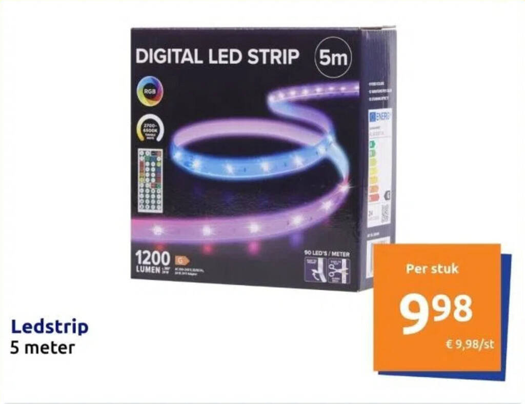 Ledstrip 5 meter aanbieding bij Action