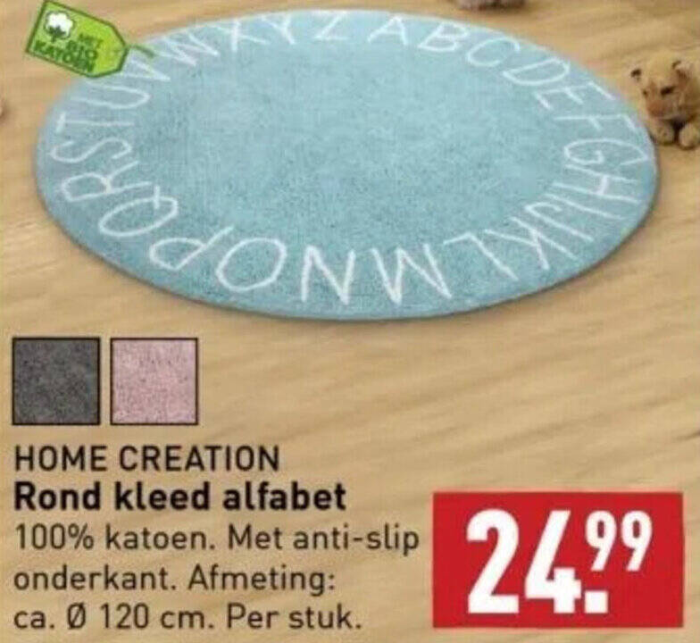 HOME CREATION Rond kleed alfabet aanbieding bij ALDI
