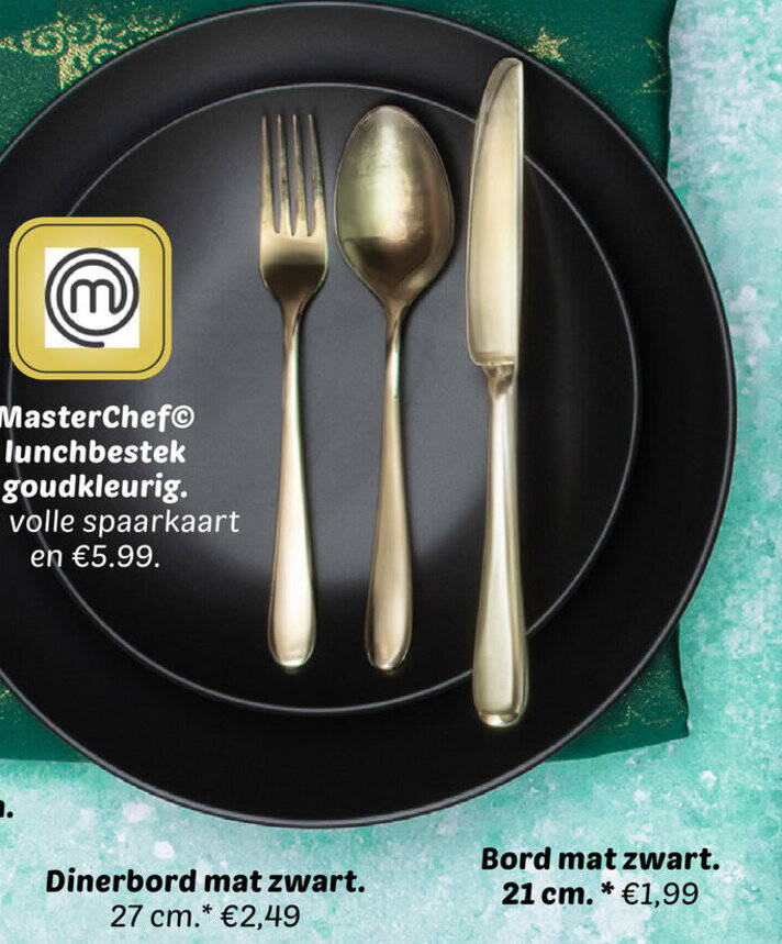 Bord mat zwart. 21 cm. aanbieding bij Dekamarkt