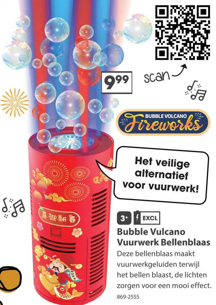 Bubble Vulcano Vuurwerk Bellenblaas aanbieding bij Top1Toys