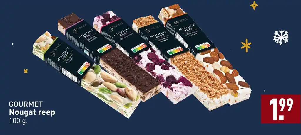 GOURMET Nougat reep 100g aanbieding bij ALDI